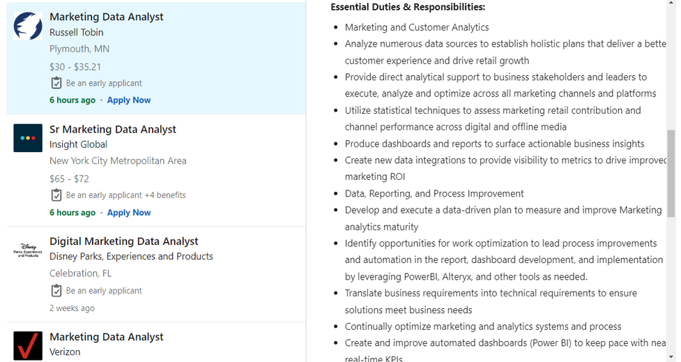 job description for data analyst